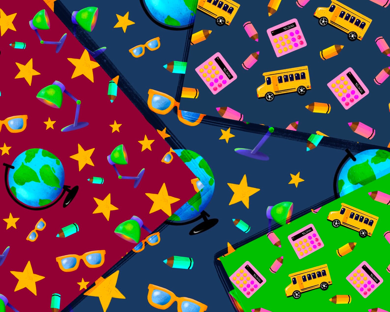 Back to School Seamless Pattern Set Texture Pack Printable - Etsy