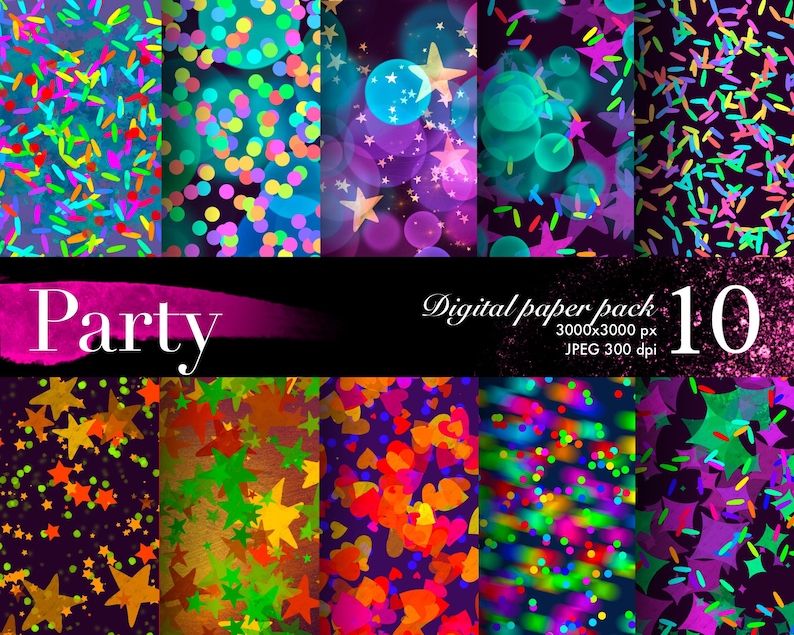Texture BUNDLE, Party Texture Pack, Scrapbooking Craft Supplies, Decor ...