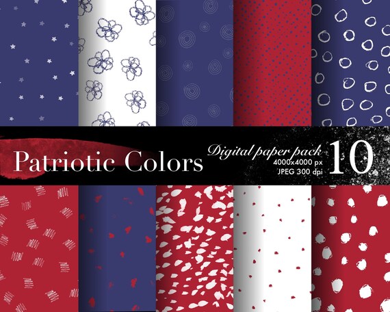 DIGITAL PAPER Bundle Patriotic Colors Labor Day Paper | Etsy
