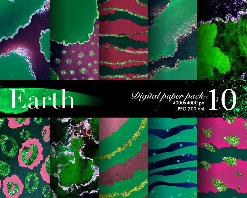 Digital Paper BUNDLE, Planets Texture Pack, Planet Scrapbook Paper ...