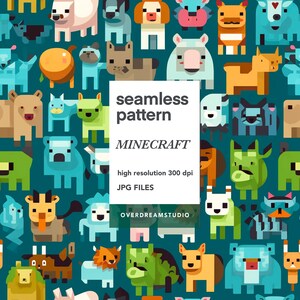 Minecraft Seamless Pattern, Kids Digital Paper, Minecraft Design ...
