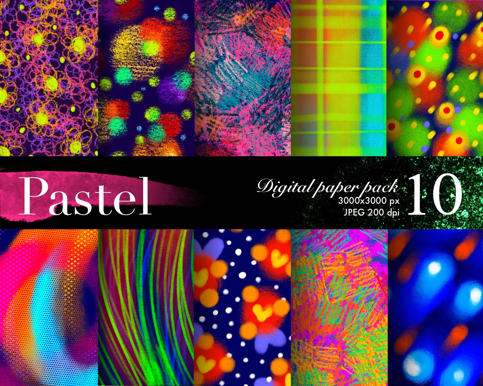 DIGITAL PAPER Bundle, Crayons Texture Pack, Scrapbooking Craft Supplies ...