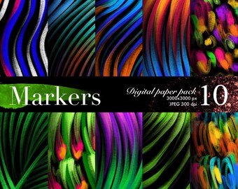 DIGITAL PAPER Bundle Rainbow Texture Pack Scrapbooking Craft | Etsy