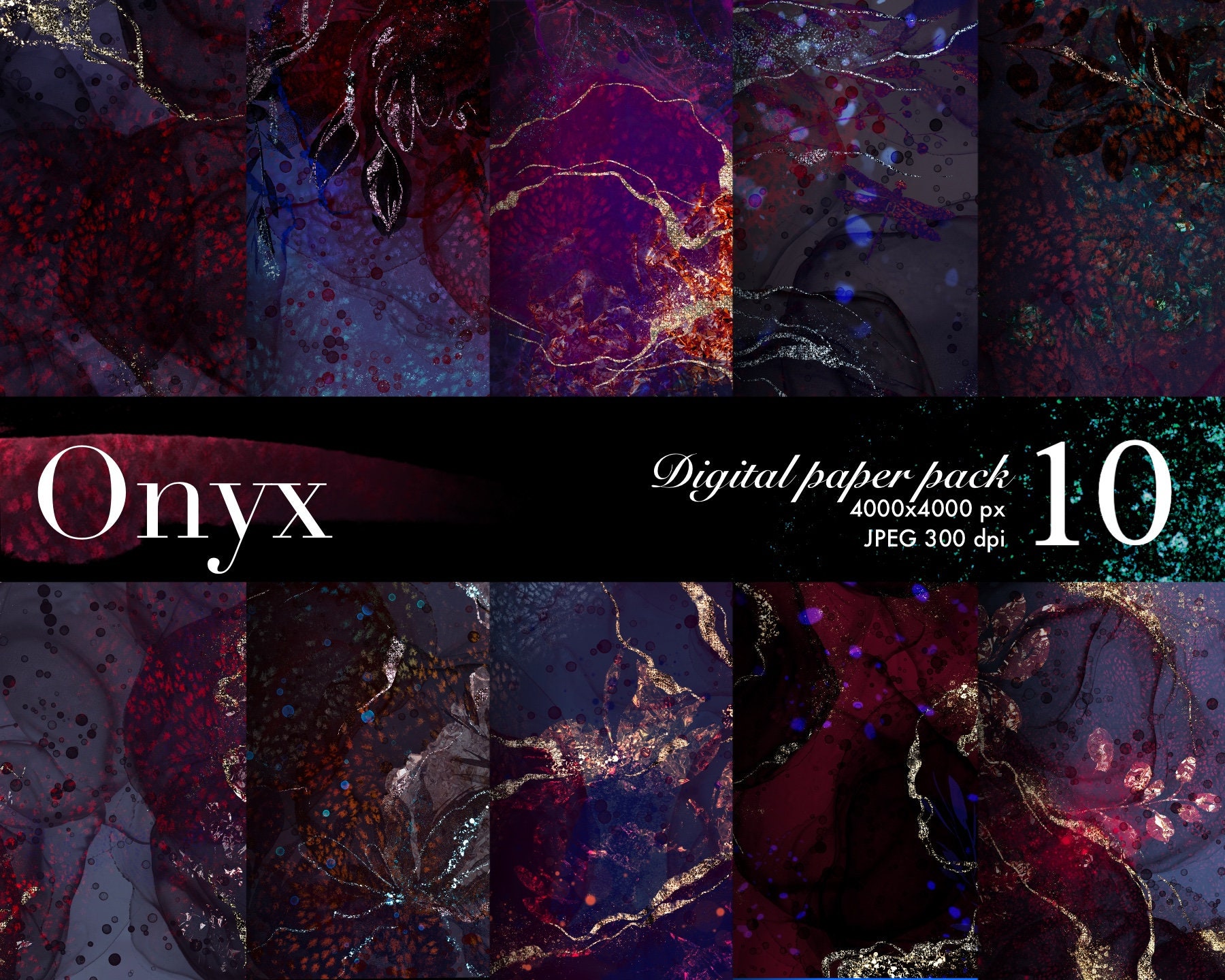 DIGITAL PAPER Bundle, Onyx Texture Pack, Scrapbooking Craft Supplies ...