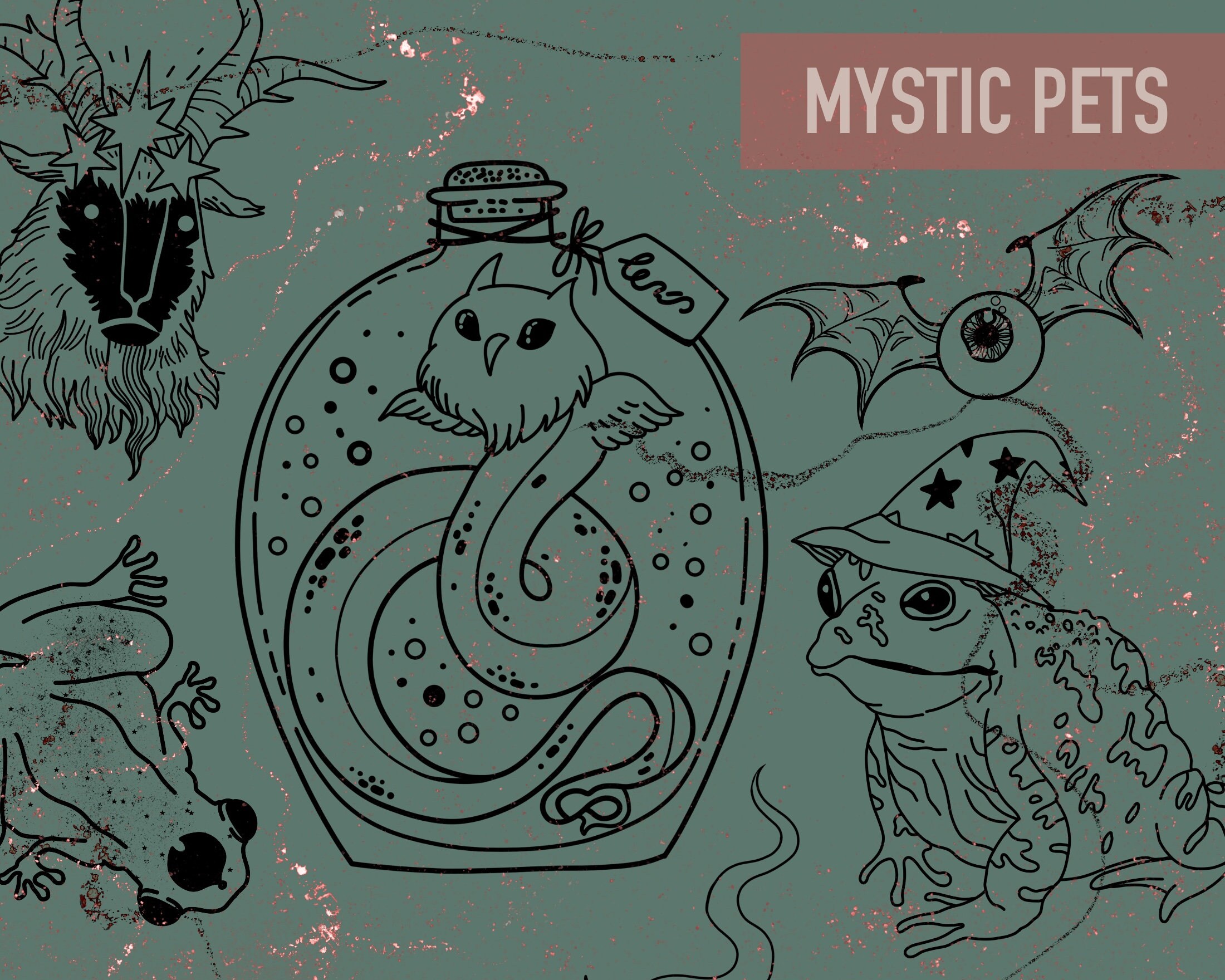 Witches' Familiars Clipart, Witchy Art, Magic Animals, Find Your Magic ...