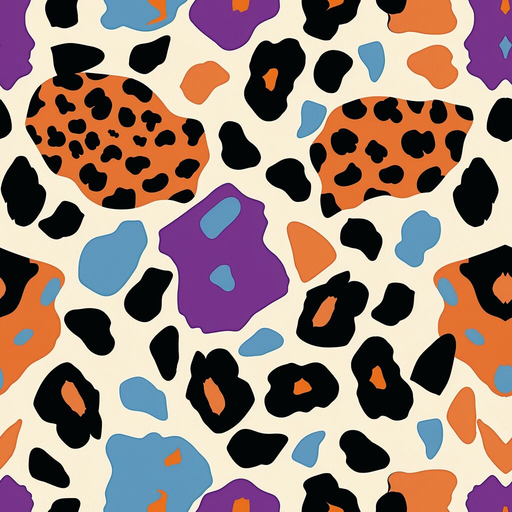 Leopard Digital Paper, Printable File, Abstract Elements Seamless ...