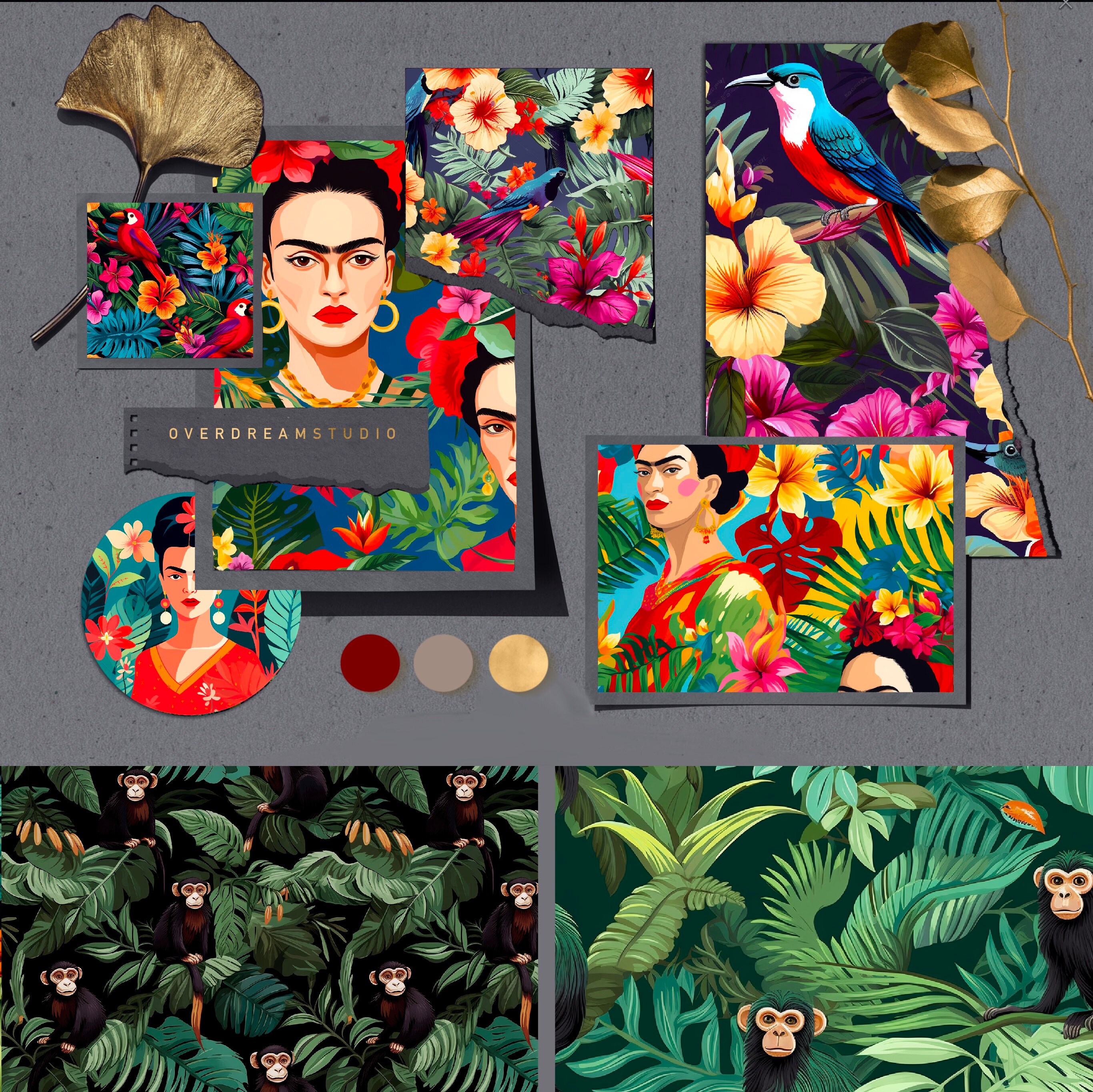 FRIDA KAHLO GRAPHICS Bundle, Mexican Decor, Frida Kahlo Themed Stickers ...