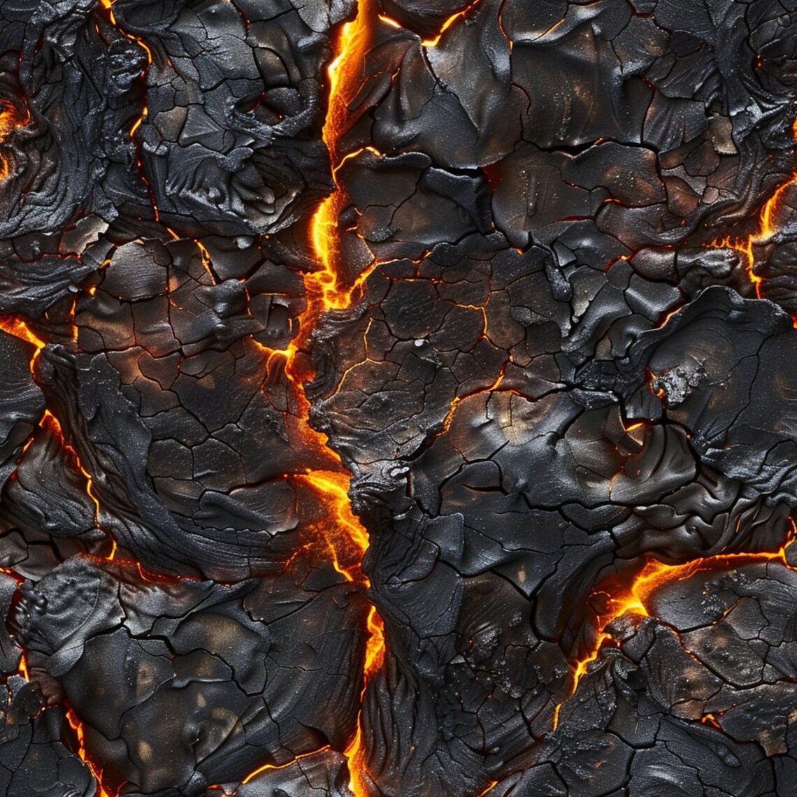 Vulcan Lava Digital Paper, Printable File, Lava Elements Seamless ...