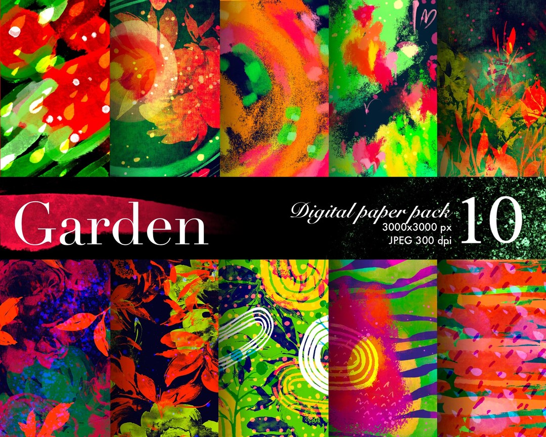 DIGITAL PAPER Bundle, Rainbow Texture Pack, Scrapbooking Craft Supplies ...