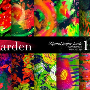 DIGITAL PAPER Bundle, Rainbow Texture Pack, Scrapbooking Craft Supplies ...