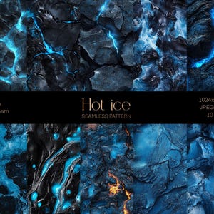 DIGITAL PAPER Bundle, Hot Ice Texture Pack, Scrapbooking Craft Supplies ...