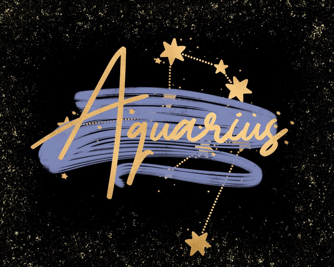ZODIAC Clip Art, Aquarius Constellation , Astrology Clip Art, Liner ...