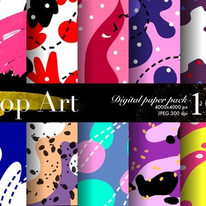 Digital Paper BUNDLE, Pop Art Texture Pack Scrapbook Paper, Goodnotes ...
