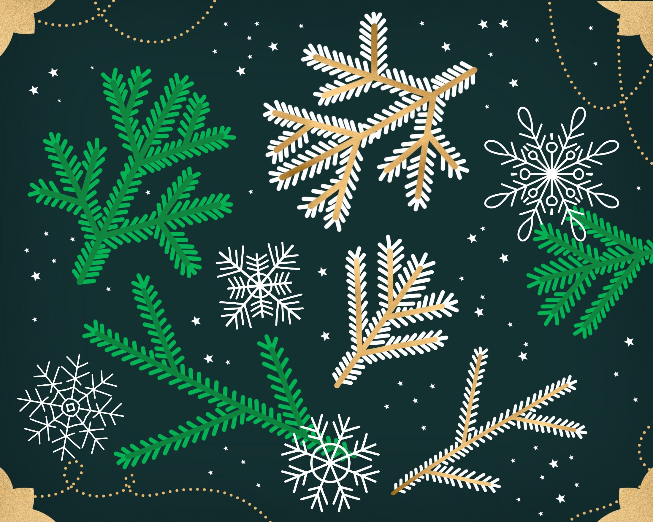 Christmas Clip Art, Christmas Tree Decor, Winter Themed Decor, Xmas ...