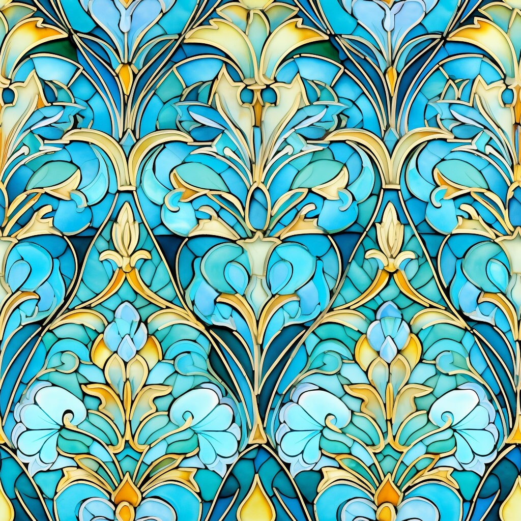 Tile Mosaic Digital Paper, Green Glass Seamless Pattern, Mosaic Paper ...