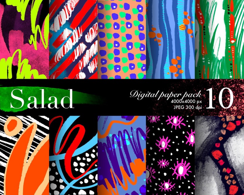 Digital Paper BUNDLE, Pop Art Texture Pack Scrapbook Paper, Goodnotes ...