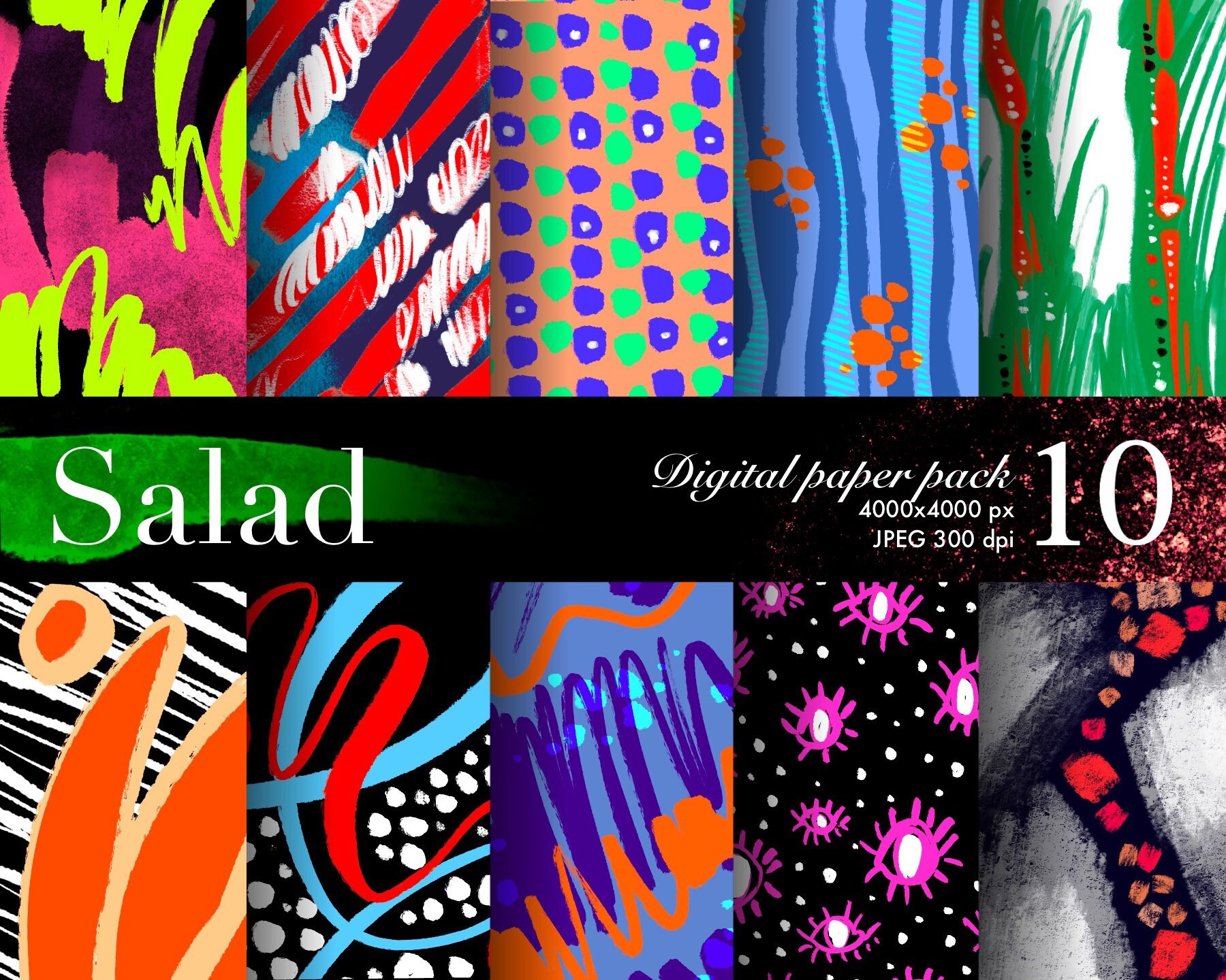Digital Paper BUNDLE, Pop Art Texture Pack Scrapbook Paper, Goodnotes ...