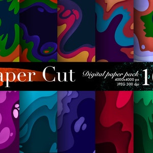 DIGITAL PAPER Bundle, Paper Cut Texture Pack, Scrapbooking Craft ...