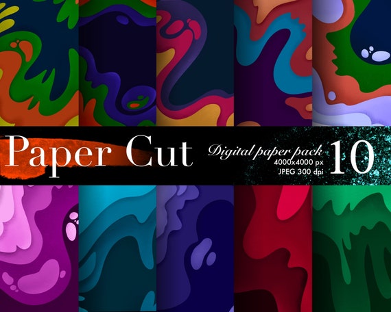 DIGITAL PAPER Bundle Paper Cut Texture Pack Scrapbooking | Etsy