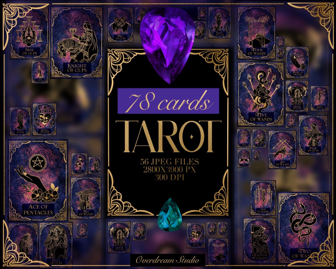 PRINTABLE TAROT CARDS, 78 Tarot Cards, Full Deck Tarot, Witchy Cards ...