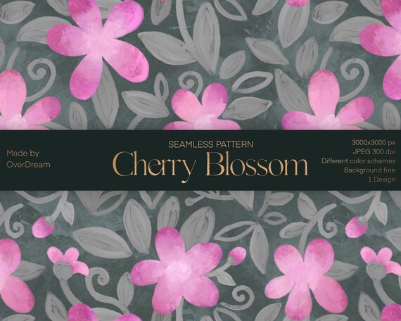Cherry Blossom Pattern Texture Pack Printable Paper Surface | Etsy