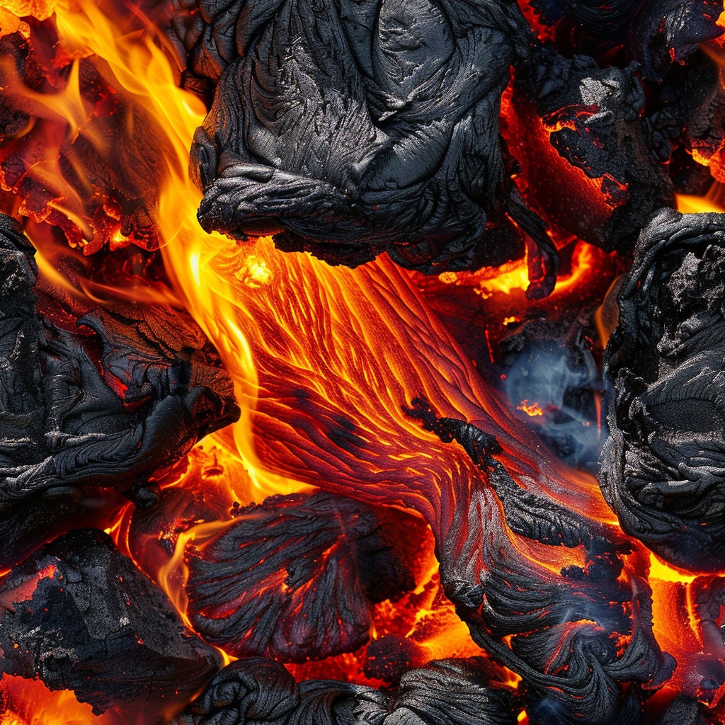 Vulcan Lava Digital Paper, Printable File, Lava Elements Seamless ...