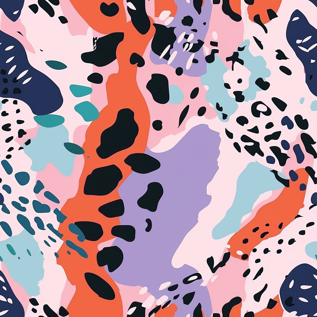 Leopard Digital Paper, Printable File, Abstract Elements Seamless ...