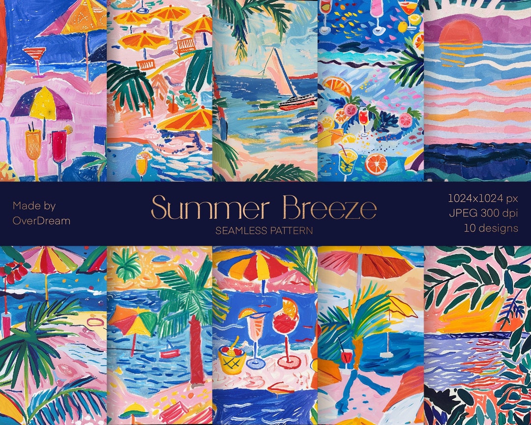 Henry Matisse Seamless Pattern Pack, Scrapbooking Craft Supplies, Summer Paper Craft ...