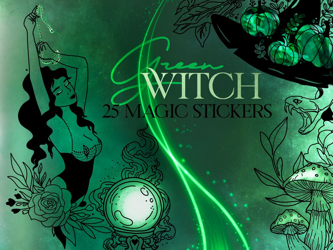 Green Witch Clipart, Wizard Hands, Witches and the Moon, Astrology Clip ...