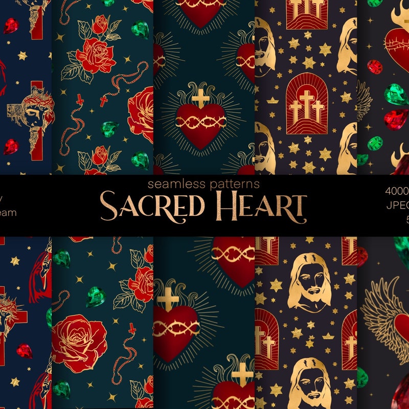 Sacred Heart Pattern - Etsy