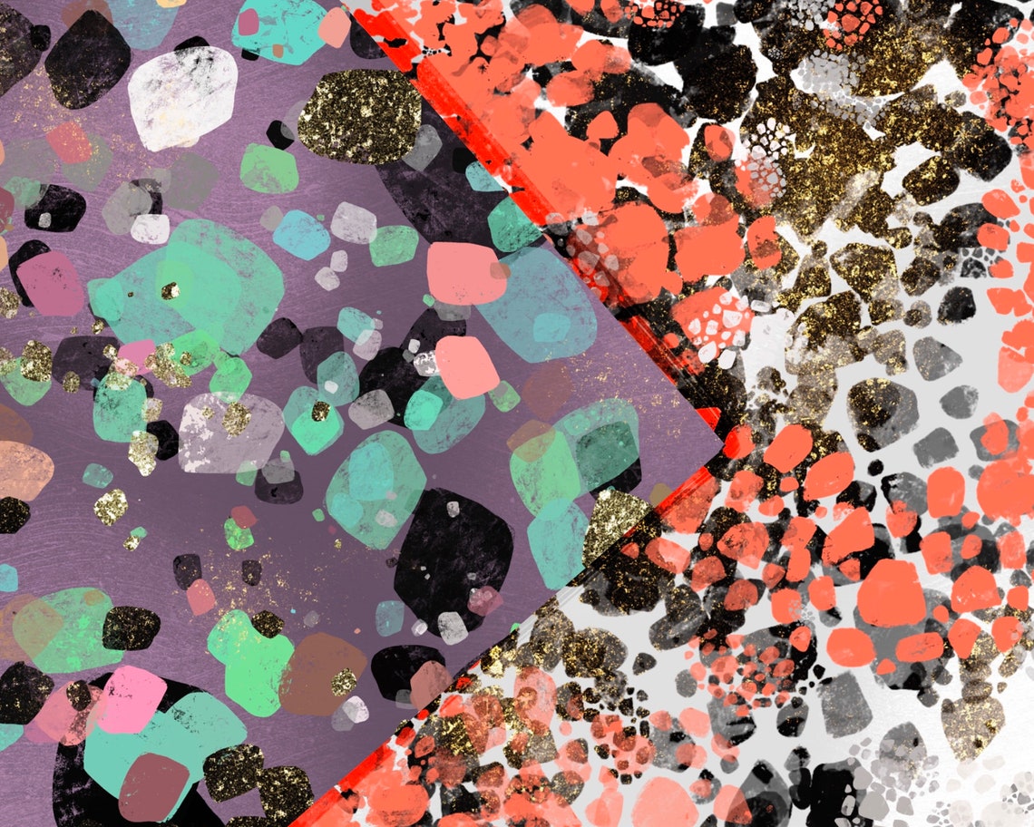 DIGITAL PAPER Bundle, Terrazzo Texture Pack, Scrapbooking Craft ...