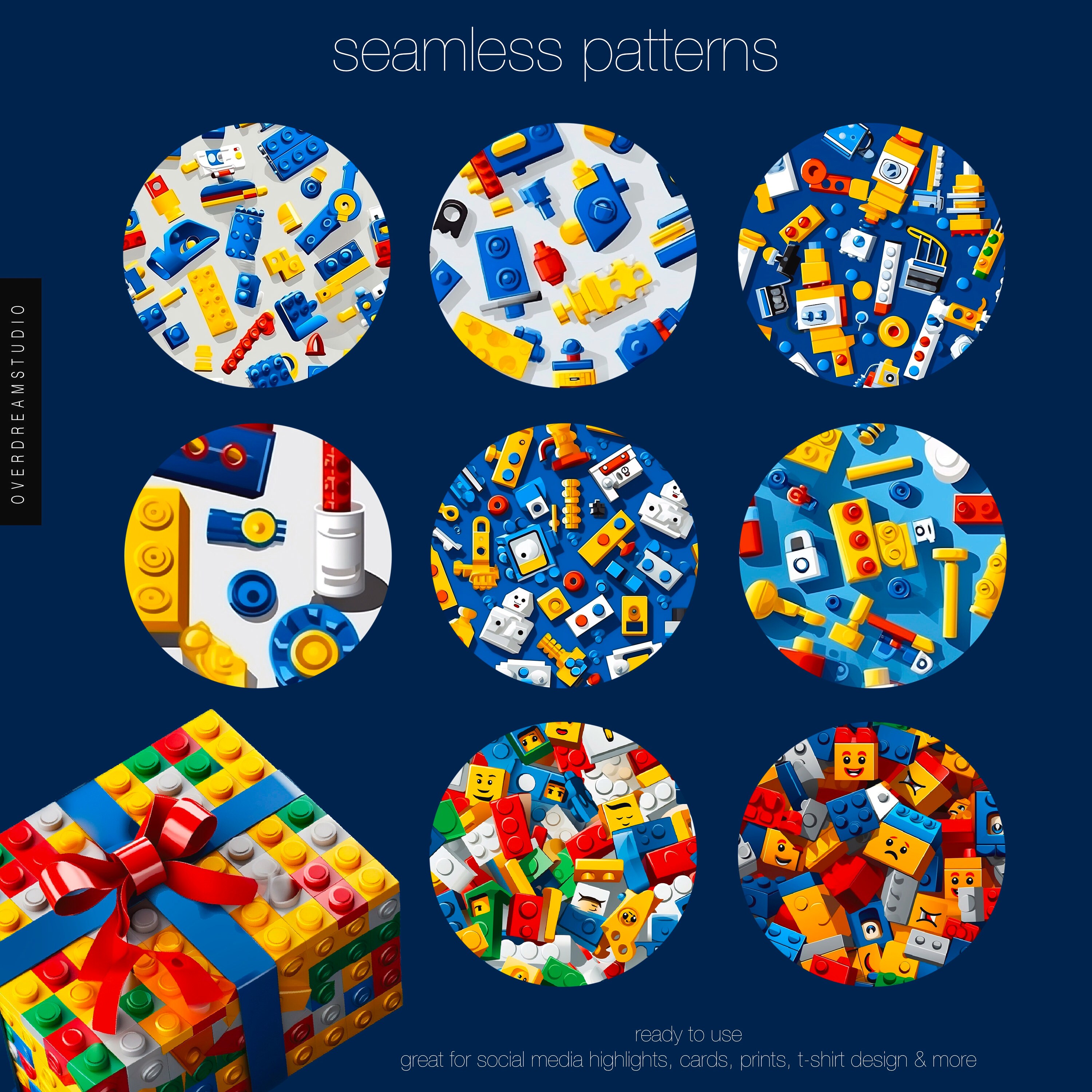 Birthday Boy Seamless Pattern, Kids Digital Paper, Lego Design Clipart ...