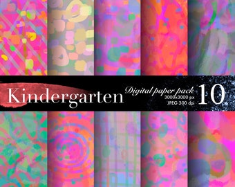 DIGITAL PAPER Bundle Crayons Texture Pack Scrapbooking Craft | Etsy