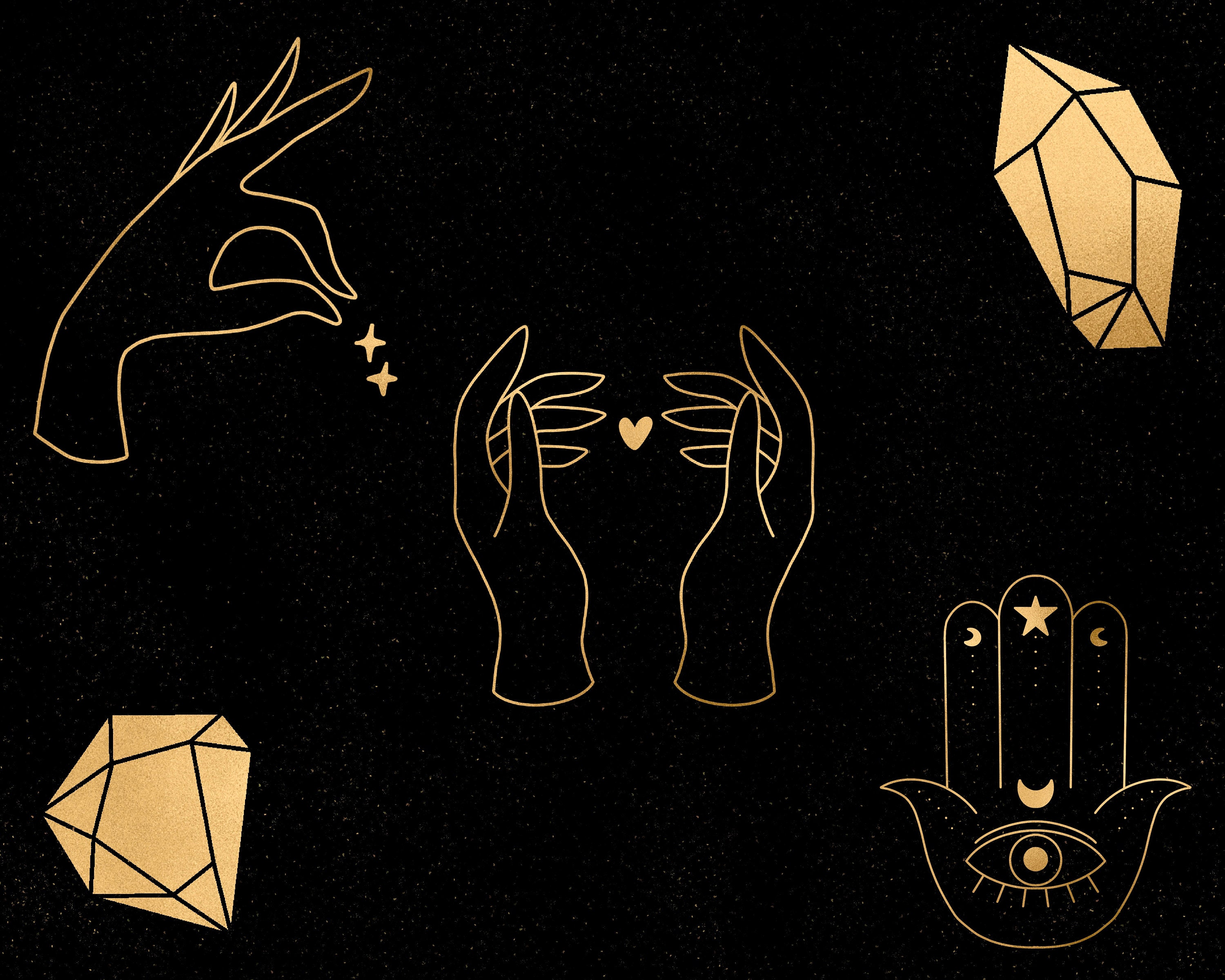 Witchy Stuff Clipart Wizard Hands Magic School Astrology - Etsy