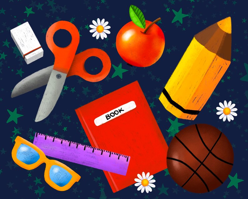 Stickers Clip Art, Back to School, Digital Planners, Scrapbooking ...