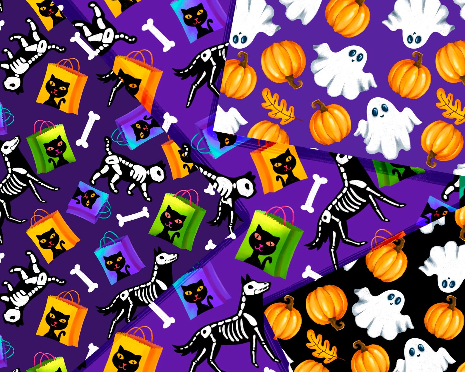 Halloween Seamless Pattern Set Texture Pack Printable - Etsy