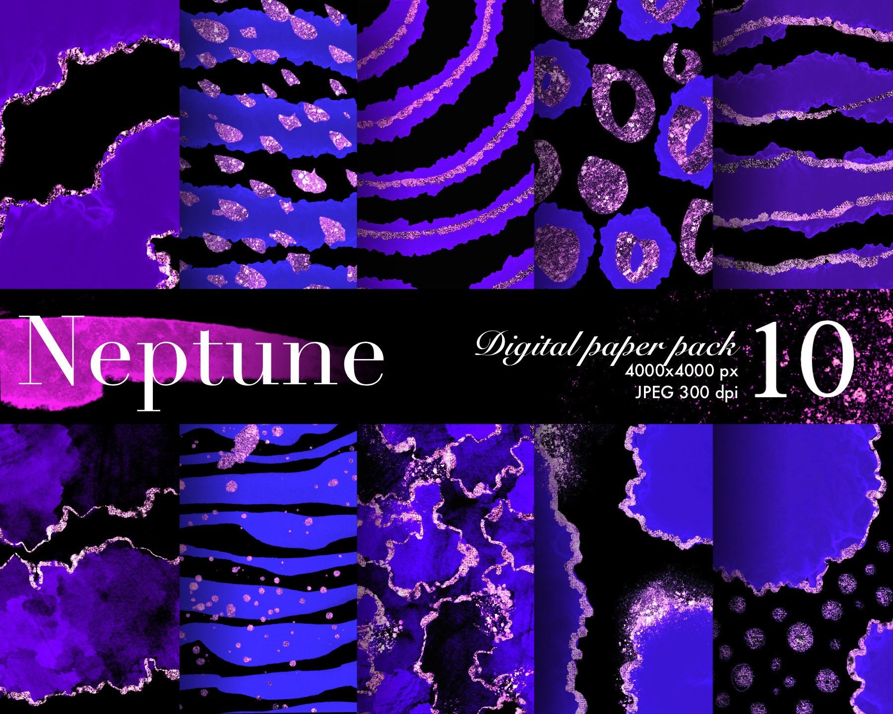 Digital Paper BUNDLE, Planets Texture Pack, Planet Scrapbook Paper ...