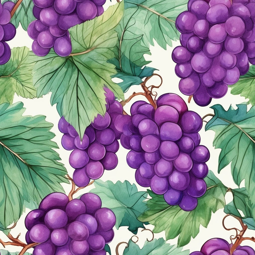 Grape Seamless Pattern, Digital Paper, Seamless Pattern, Fruit Paper ...