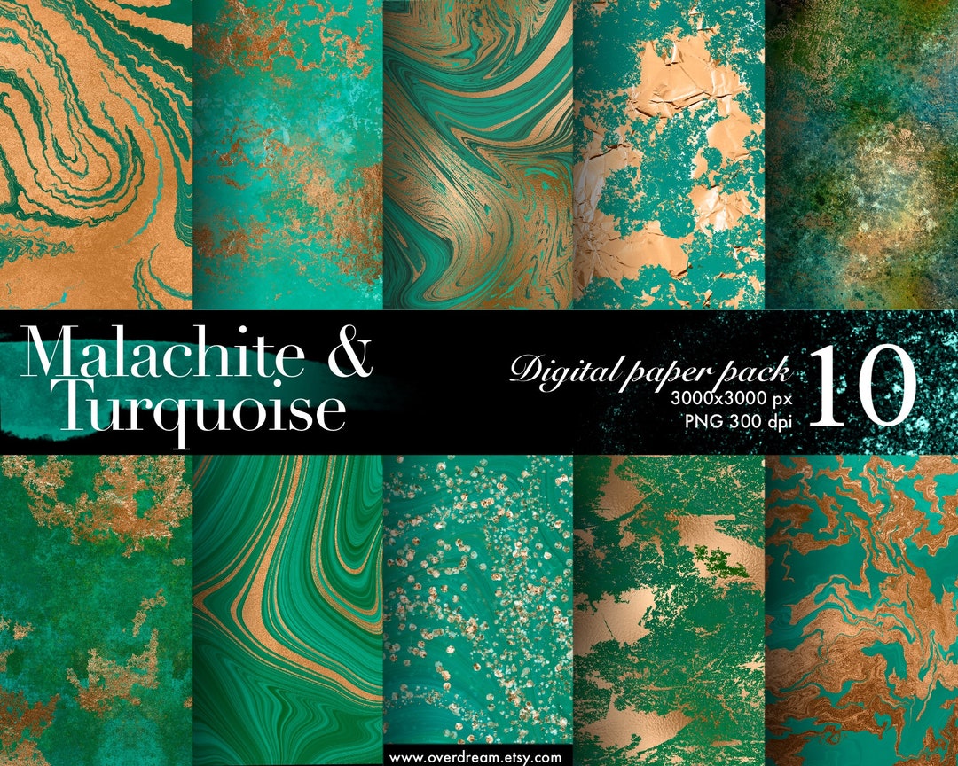 DIGITAL PAPER Bundle, Turquoise Texture Pack, Scrapbooking Craft ...