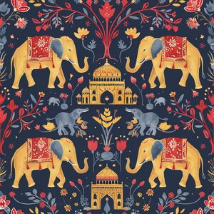 Magestic India Design, Printable File, Architecture Elements Seamless ...