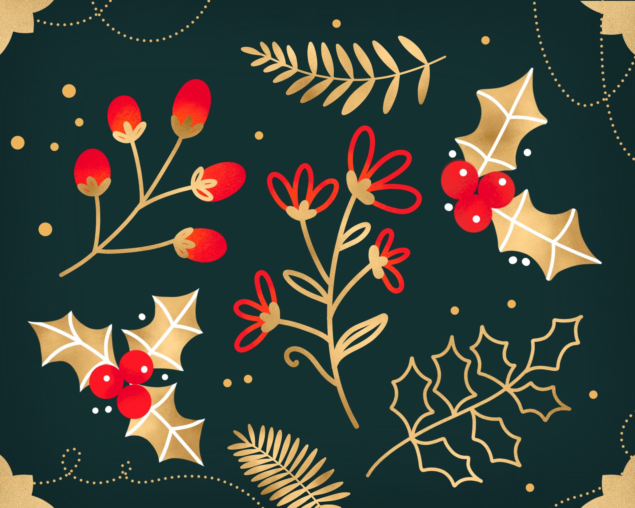 Christmas Clip Art, Christmas Tree Decor, Winter Themed Decor, Xmas ...