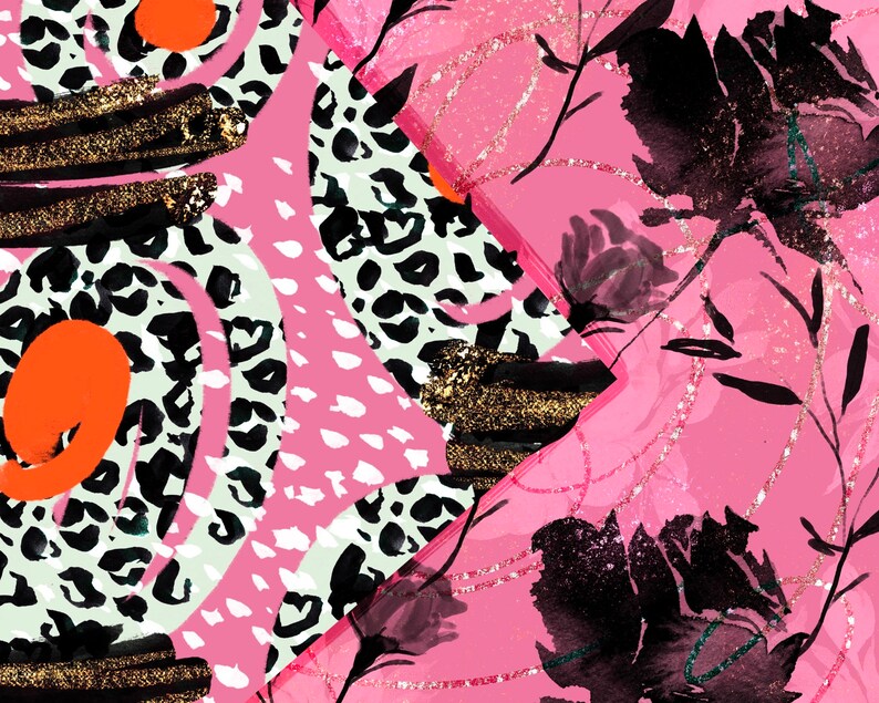 Flamingo Digital Paper Pack, Tropical Print Textures (digital Download ...