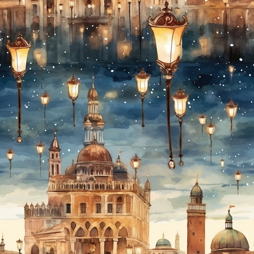 Venice Watercolor, Seamless Pattern Set, Printable Wrapping Paper ...