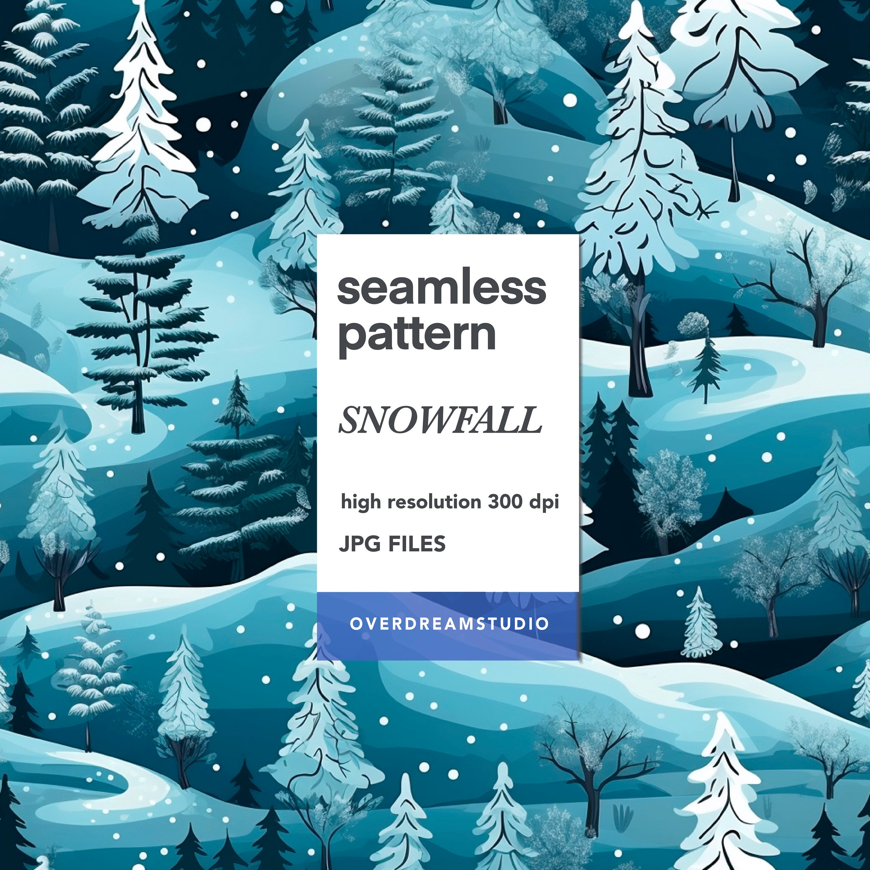 Snowfall Forest Digital Paper, Seamless Pattern, Print Papers, Winter ...