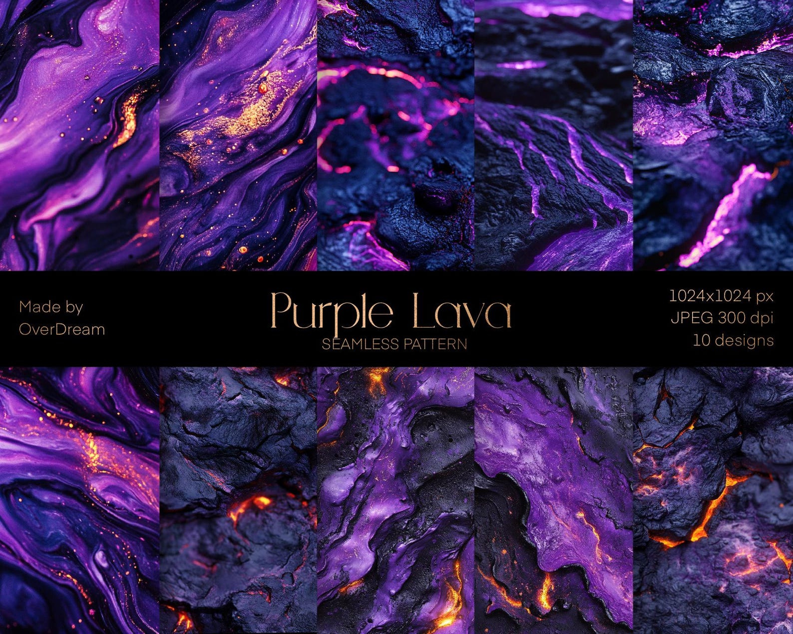 DIGITAL PAPER Bundle, Purple Lava Texture Pack, Scrapbooking Craft ...
