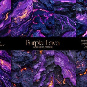DIGITAL PAPER Bundle, Purple Lava Texture Pack, Scrapbooking Craft ...