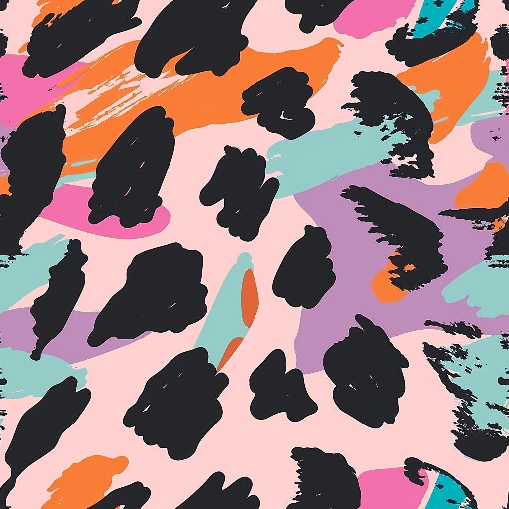 Leopard Digital Paper, Printable File, Abstract Elements Seamless ...