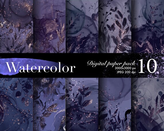 DIGITAL PAPER Bundle Watercolor Texture Pack Scrapbooking | Etsy