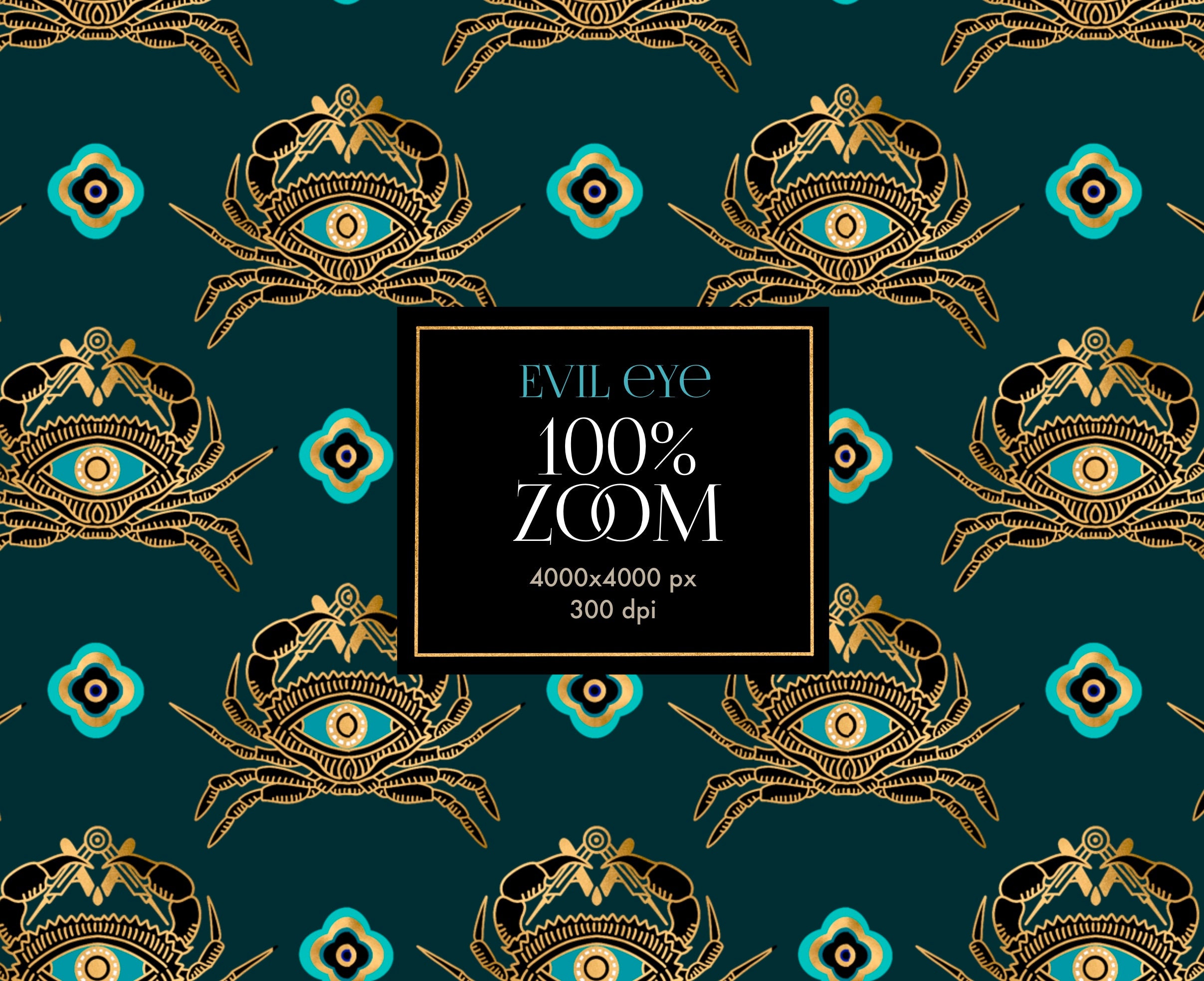 Evil Eye, Seamless Pattern Set, Printable Wrapping Paper, Turchish Eye ...