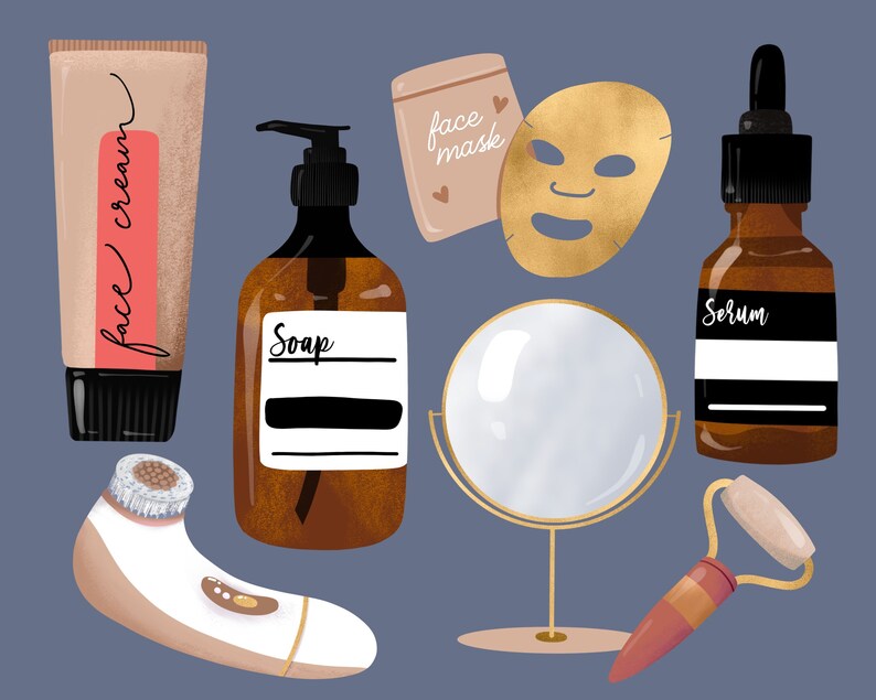 Self Care Clip Art, Spa Clip Art, Beauty Theme Decor, Cozy Days Objects ...